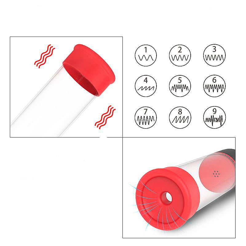 Bomba Peniana com 9 Vibrações e 3 Sucções S-Hande Air - 19 x 6,0 cm
