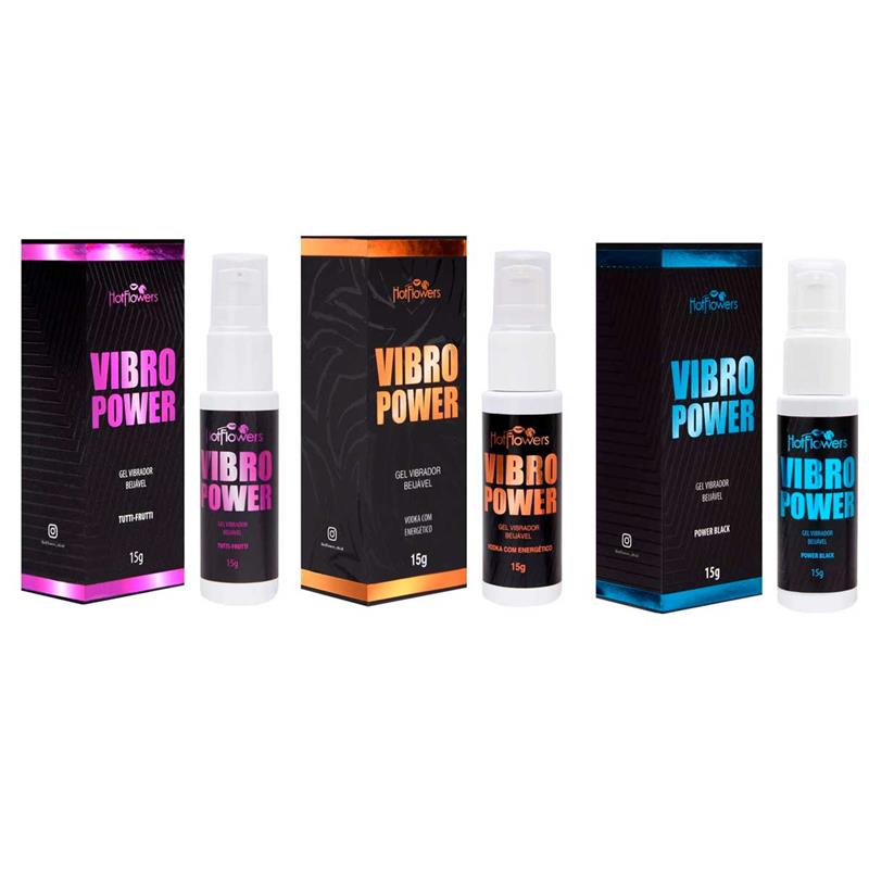 Gel Beijável com Efeito de Vibração Vibro Power - 3 Sabores