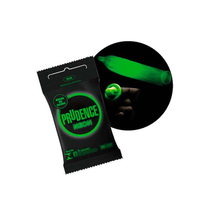 Preservativo Prudence Neon - Brilha no Escuro - Exclusiva SexShop